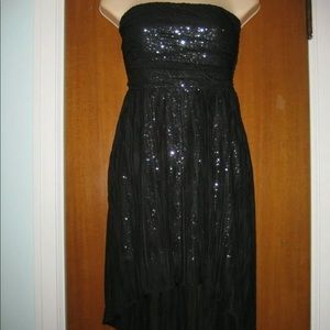 Express | Dresses | Black Strapless Shiny Sequin Cocktail Dress | Poshmark